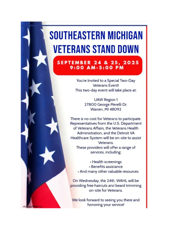 Southeastern Michigan Veterans Stand Down Event | UAW Local 51